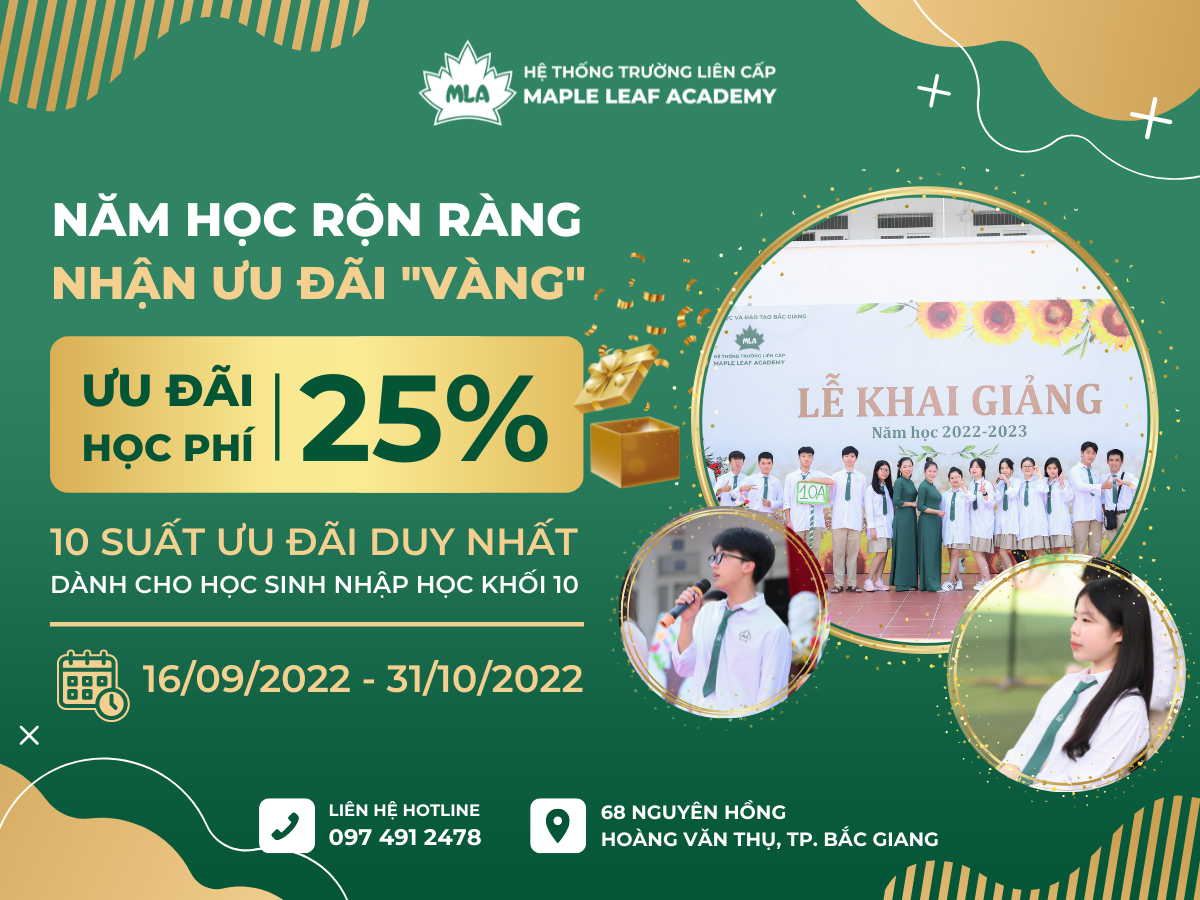 NĂM HỌC RỘN RÀNG - NHẬN ƯU ĐÃI "VÀNG" - Maple Leaf Academy - Hệ thống ...